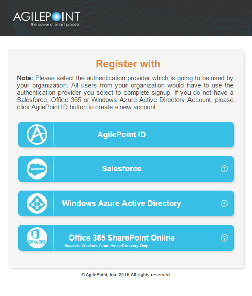 Register an AgilePoint NX Account